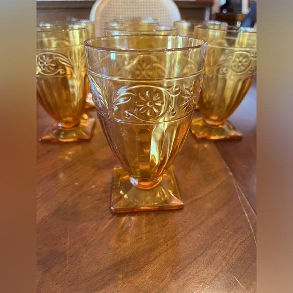 Indiana Glass | Dining | Set Of 8 Indiana Daisy Pattern Vintage Amber ...